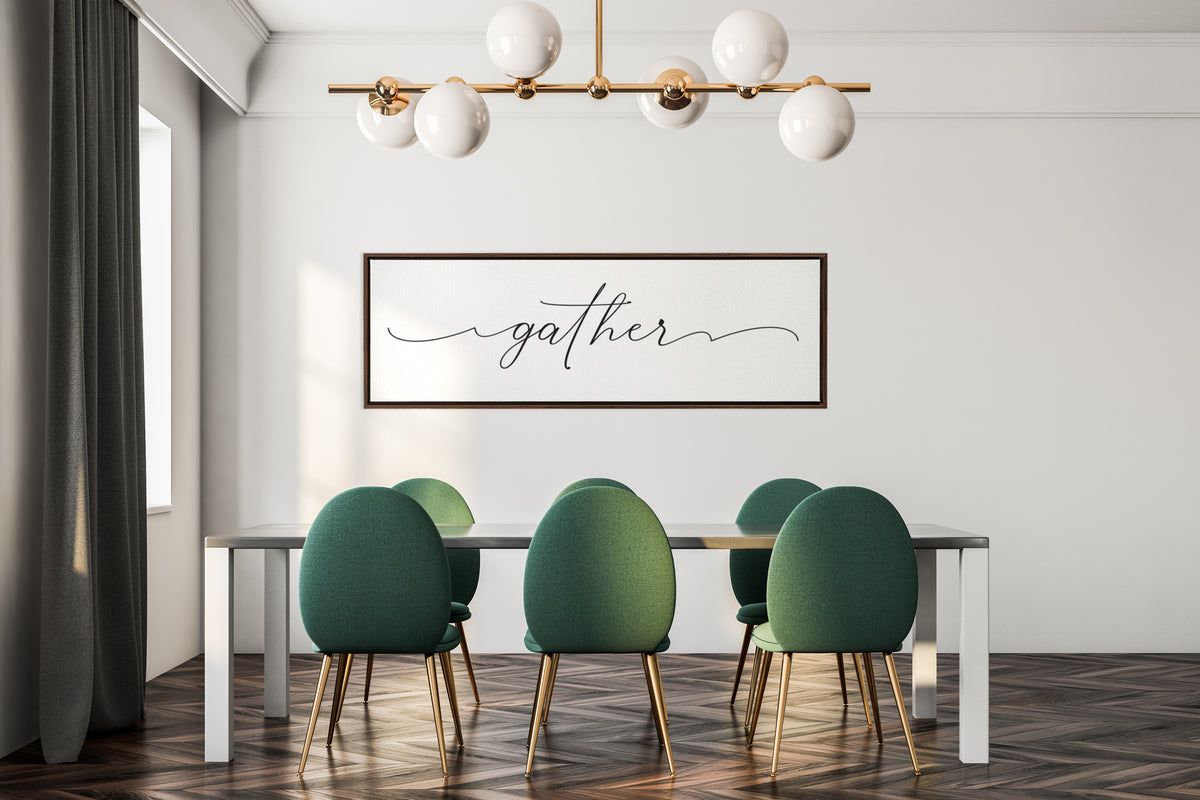 Gather Sign | Framed Stretched Canvas Wall Decor (FRAMED) - Boxlie